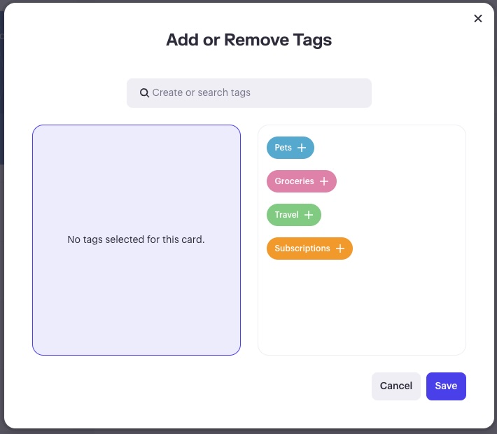 Card Tagging – Privacy